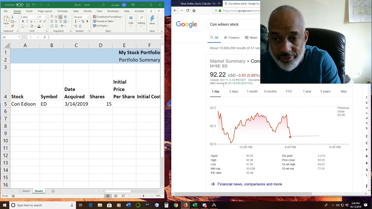 MS Excel Build a Simple Stock Portfolio - YouTube