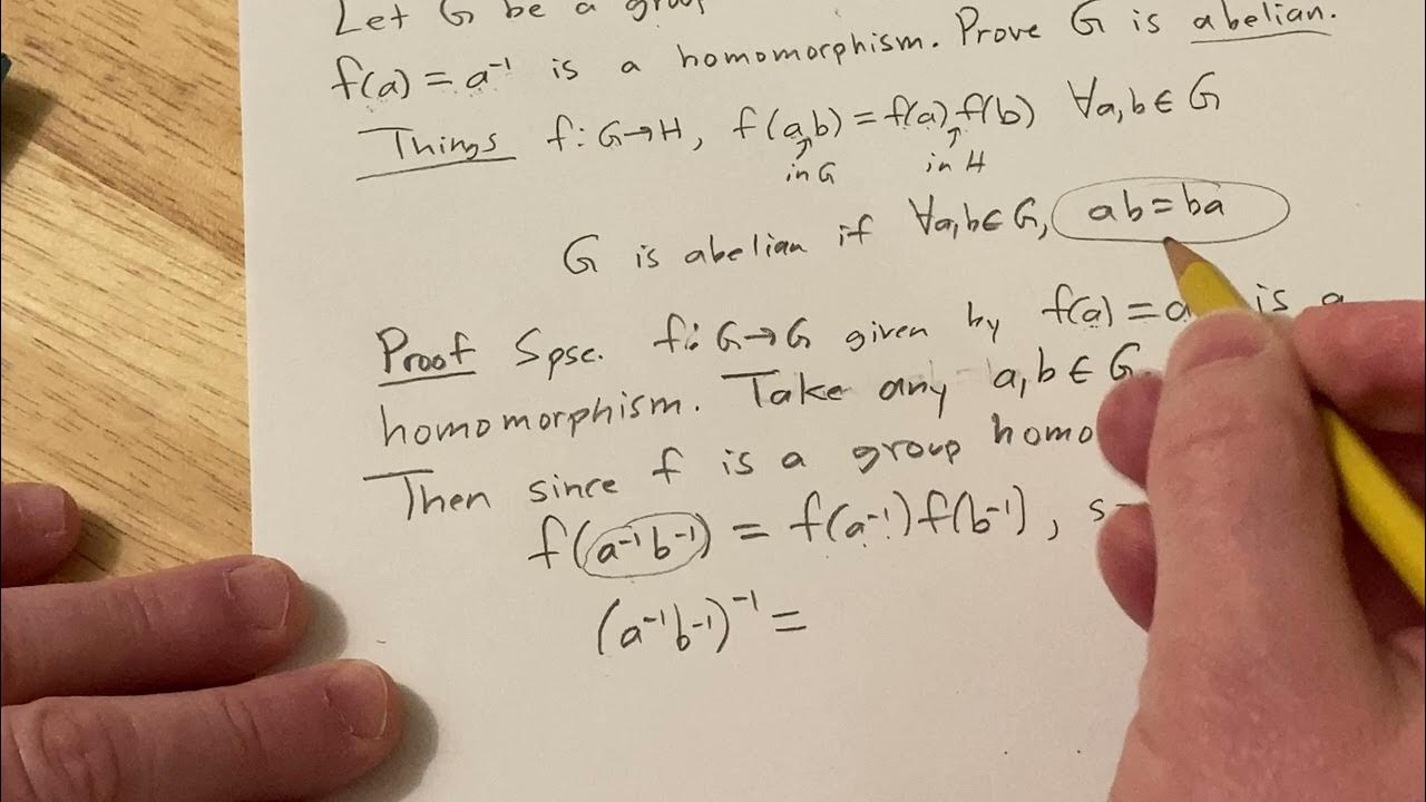 Proof that G is an Abelian Group if f(a) = a^(-1) is a Homomorphism ...