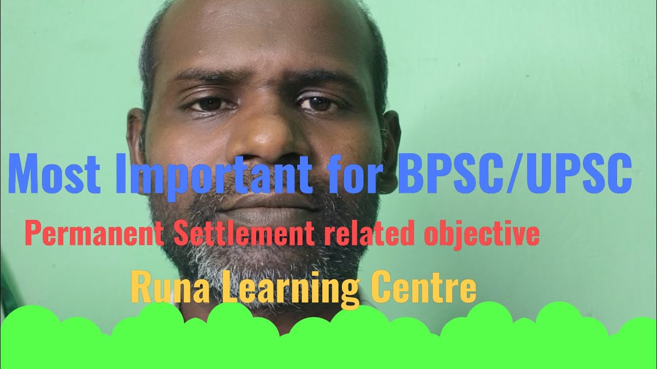 permanent settlement Objective - YouTube