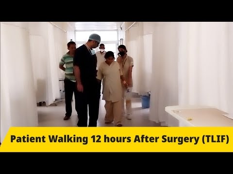MIS TLIF (Minimally invasive spine surgery) Patient Walking after ...