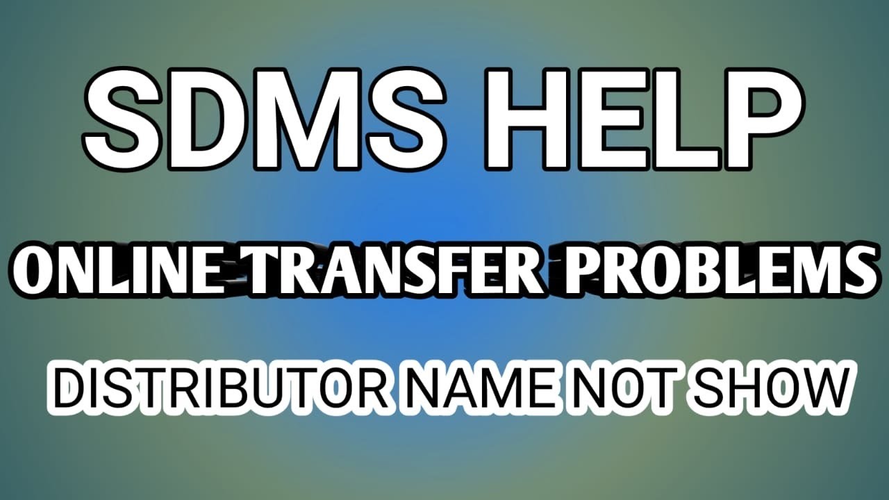 ONLINE TRANSFER PROBLEMS SDMS HELP - YouTube