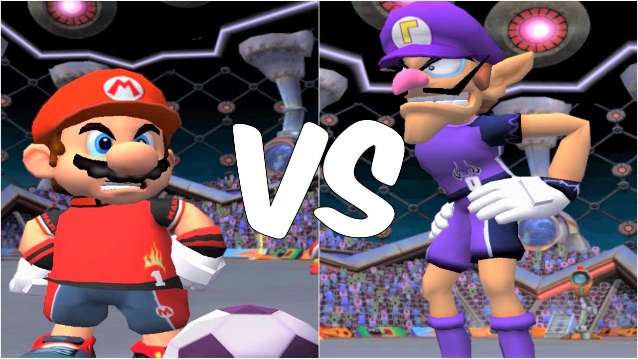 Super Mario Strikers - Mario vs Waluigi - GameCube Gameplay (720p60fps ...