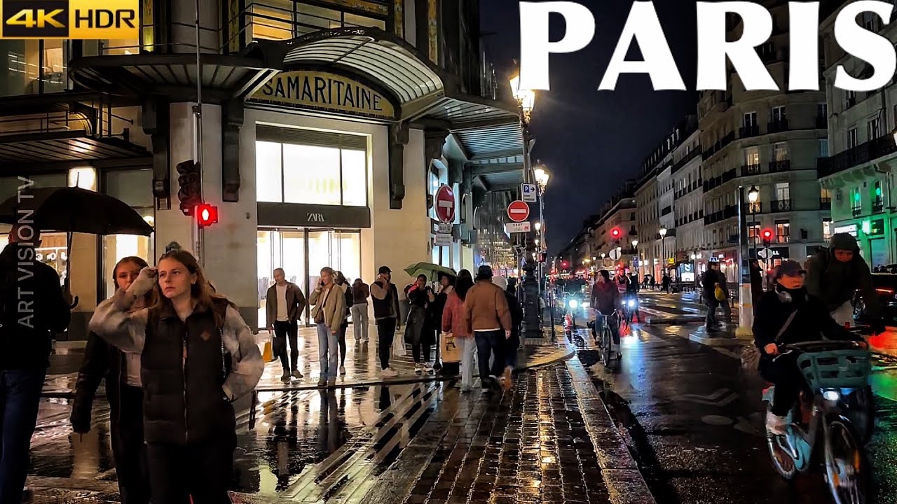 🇫🇷[PARIS 4K] WALK IN PARIS "BEAUTIFUL RAINY EVENING WALK" (4K 60FPS ...