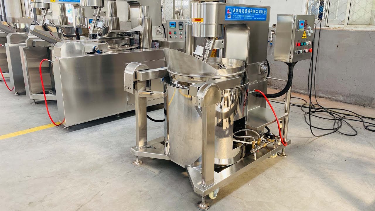 Automatic food cooking mixer machine 50L 100L 150L gas heating with ...