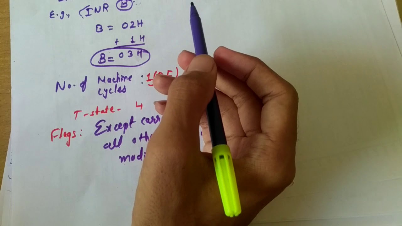 INR R and INX Rp Instructions in 8085 uP - YouTube