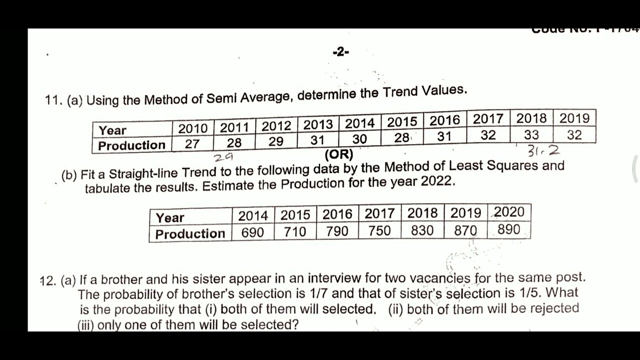 ou bcom 2nd year 4th semester business statistics-2 exam question paper ...