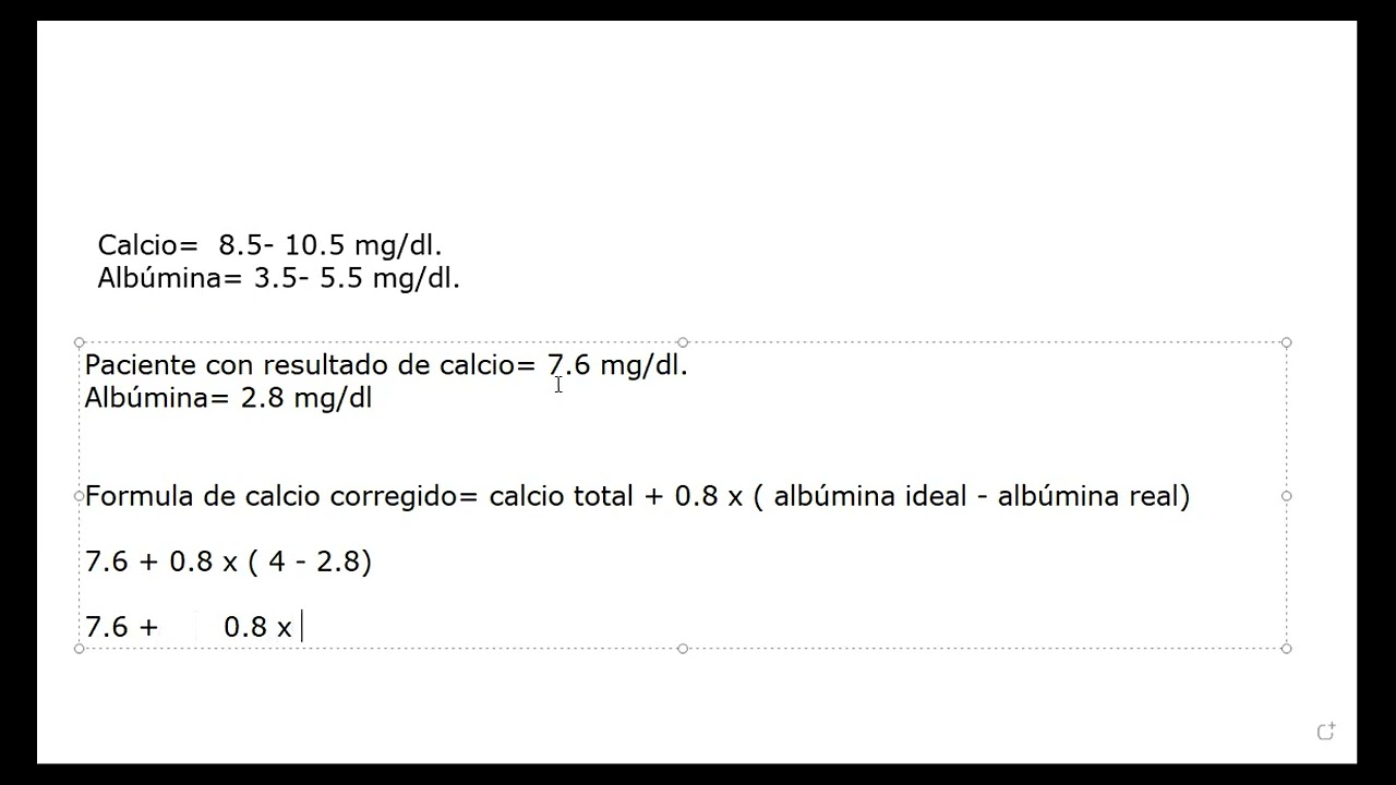 Pseudohipocalcemia formula de Ca corregido - YouTube