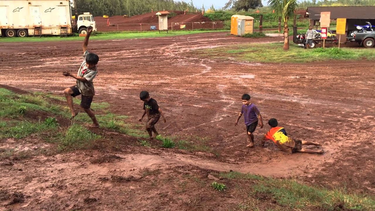 Zackary, Bryce, Danny and Boogie mud sliding - YouTube