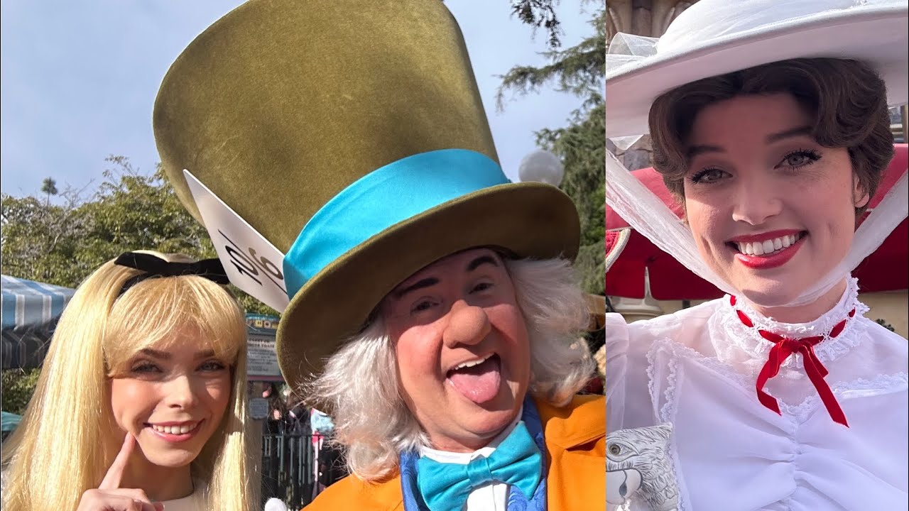 Disneyland Jan 4, 2024 pt 1 Jingles, Alice, The Mad Hatter, and Mary ...