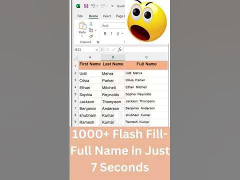 Flash Fill - Full Name Shortcut Formula, Excel Tricks | How to Use ...