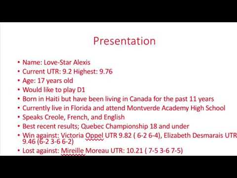 Love-Star Alexis Tennis Recruiting Video - YouTube