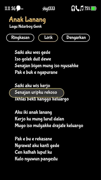 Ndarboy Genk - Anak Lanang (full lyrics👆) #lyricvideo #liriklagu - YouTube