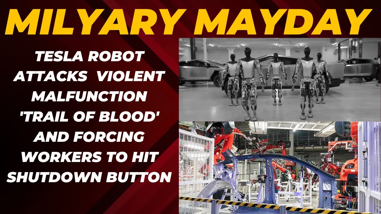 Tesla robot ATTACKS violent malfunction 'trail of blood' and forcing ...