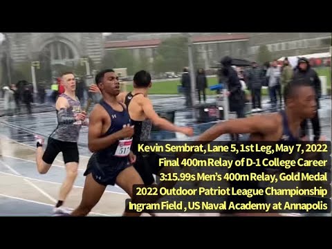 Kevin Sembrat, Final-Ever College 400m Relay, 3:15.99s Gold Medal, 5/7 ...
