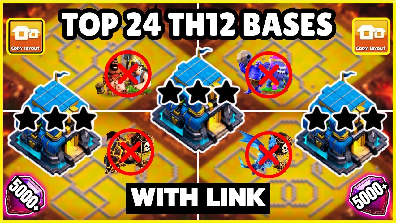 🏆 TOP 24 WORLD BEST TH12 War/Farm Base With Link | Th12 Cwl Base With ...