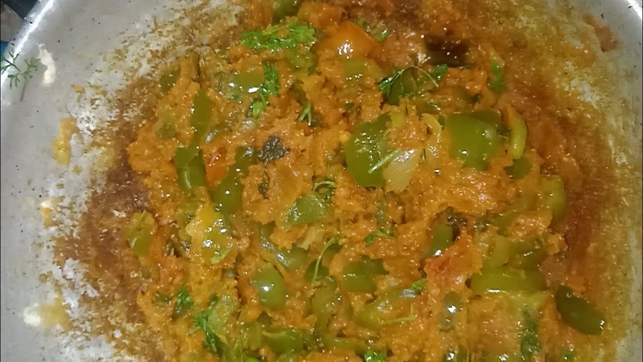 Besan shimla mirach recipe /Besan chi sukhi bhaji/Cooking recipes ...