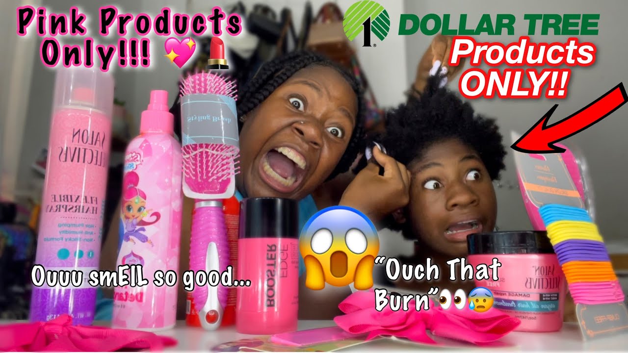 Doing little sister hair Only Using PINK products from Dollar Store ...