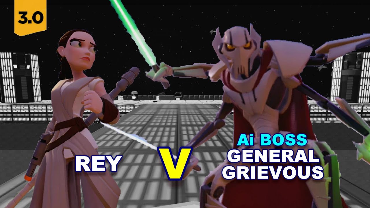 Disney Infinity 3.0 Rey v Ai Boss General Grievous 'Extreme' - YouTube