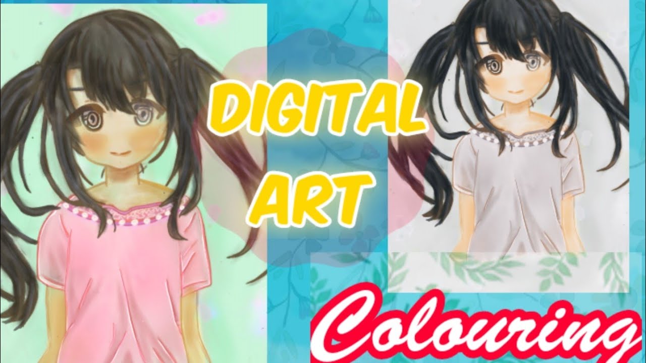 The cute girl art for beginners |Digital Art - YouTube