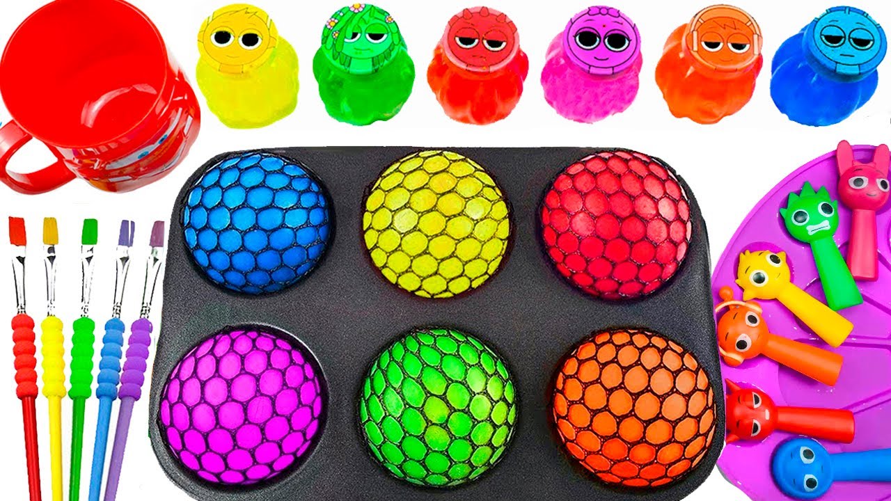 Satisfying Video DIY How To Make Rainbow Cut Slimes Net in Colored Form ...