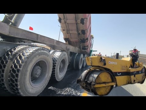 Repairing the road with old and worn out machines. #truck - YouTube