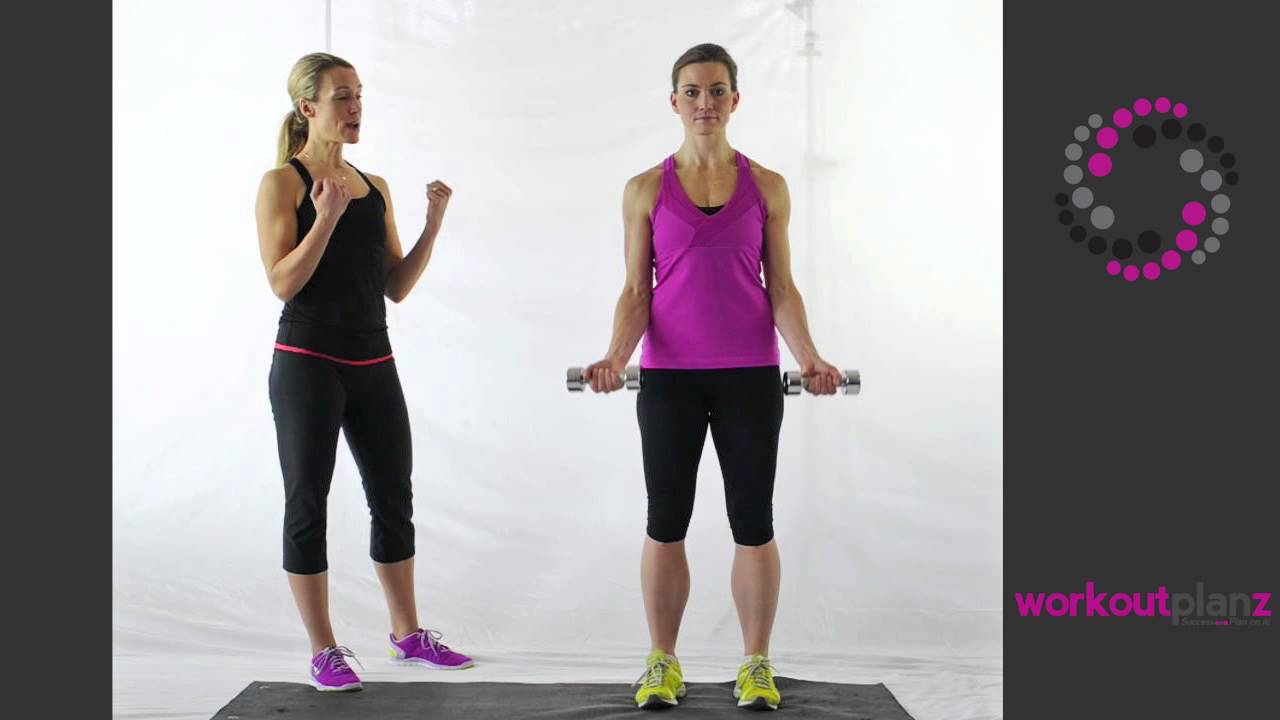 Toning Arm Exercises for Women! Bicep Curl and Hammer Curl - YouTube