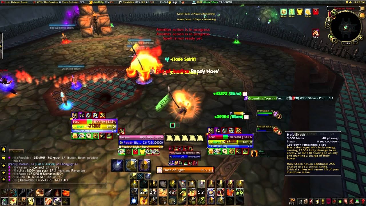 5.3 (2v2) 1750 H Pally, WW Monk Vs. Destro Warlock, Enh Shaman - YouTube