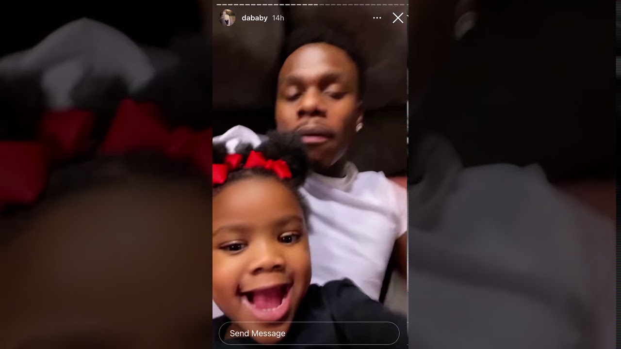 Dababy and his daughter play fighting on live - YouTube