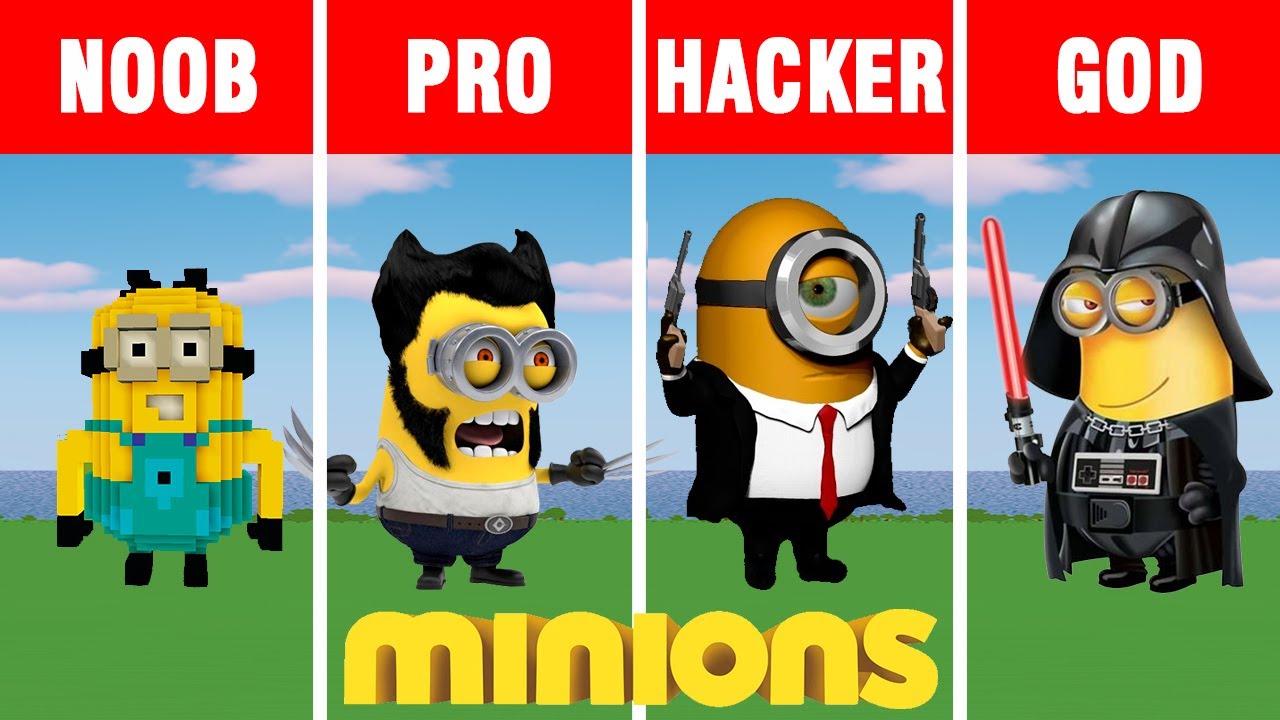 Minecraft battle: NOOB vs PRO vs HACKER vs GOD: MINIONS 2021 BUILD in ...