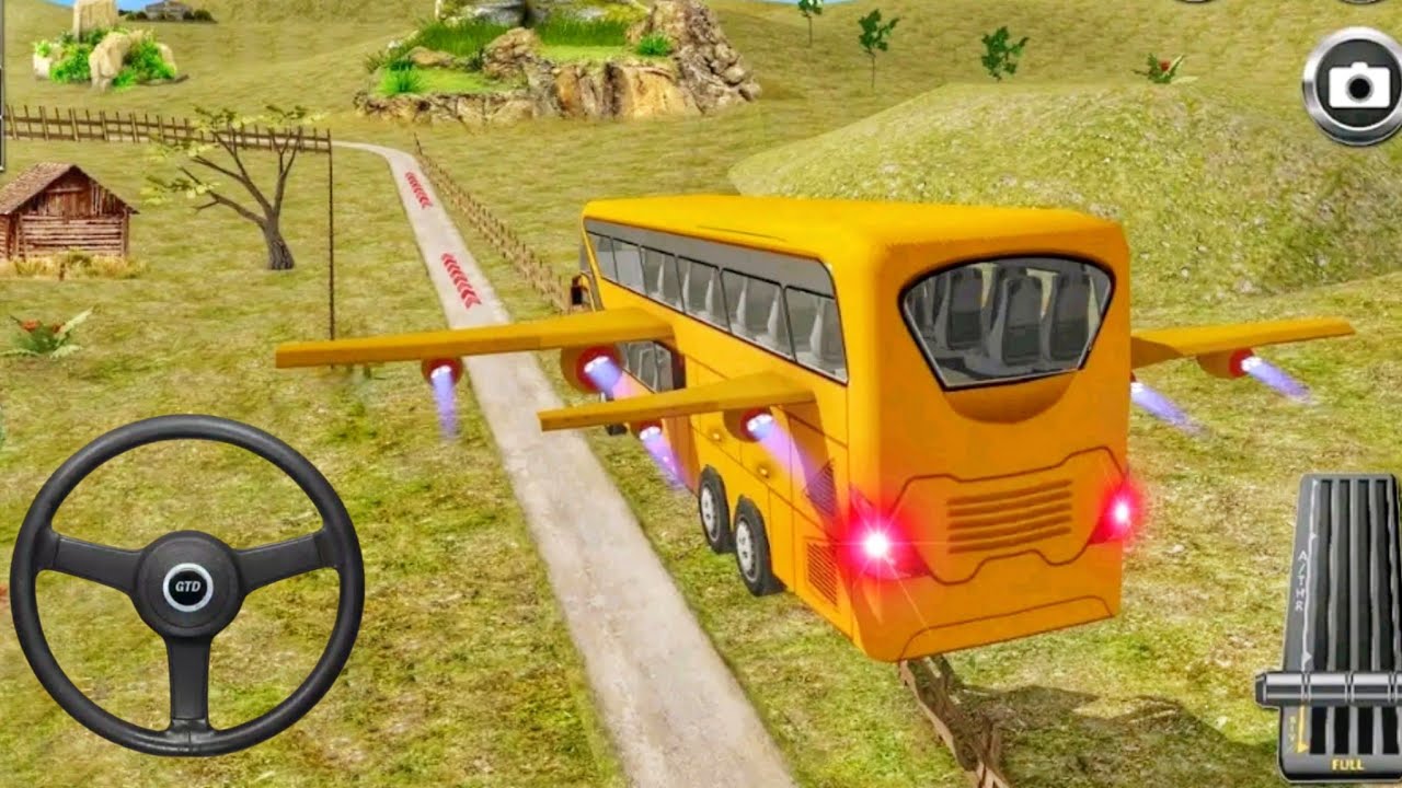 Flying Bus Simulator Bus Games Android Gameplay - YouTube