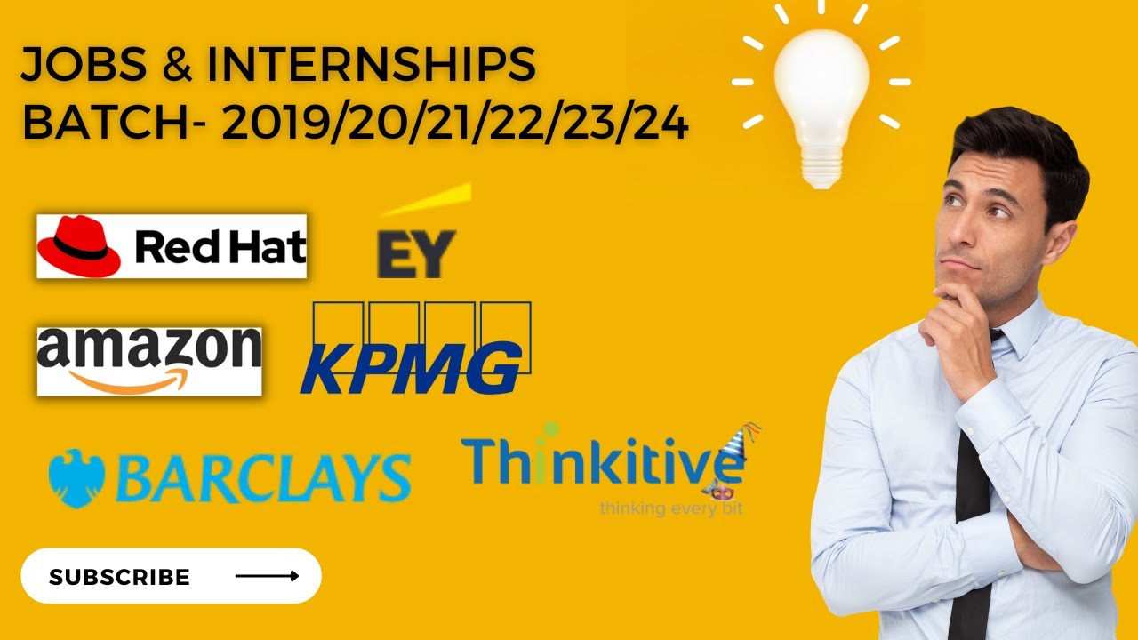 Jobs & Internships Hiring - Oracle , Barclays , EY , KPMG , RedHat .. (Batch-2019/20/21/22/23/24 ...