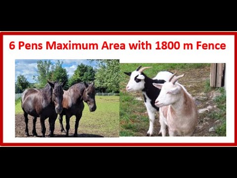 Maximum Area of 6 Identical Pen for 1800 Fence Optimization Quadratic ...