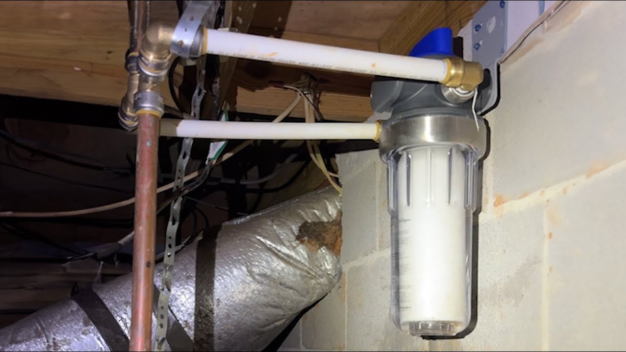 Whole house water filter installation (vertical pipe challenge) - YouTube