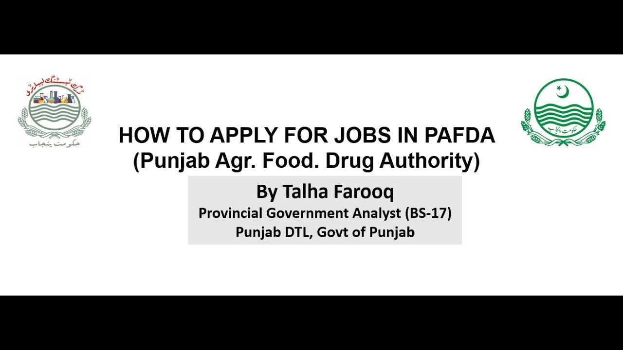 PAFDA (Punjab Agri, Food & Drug Authority) Jobs 2025 (Salary Ranges ...