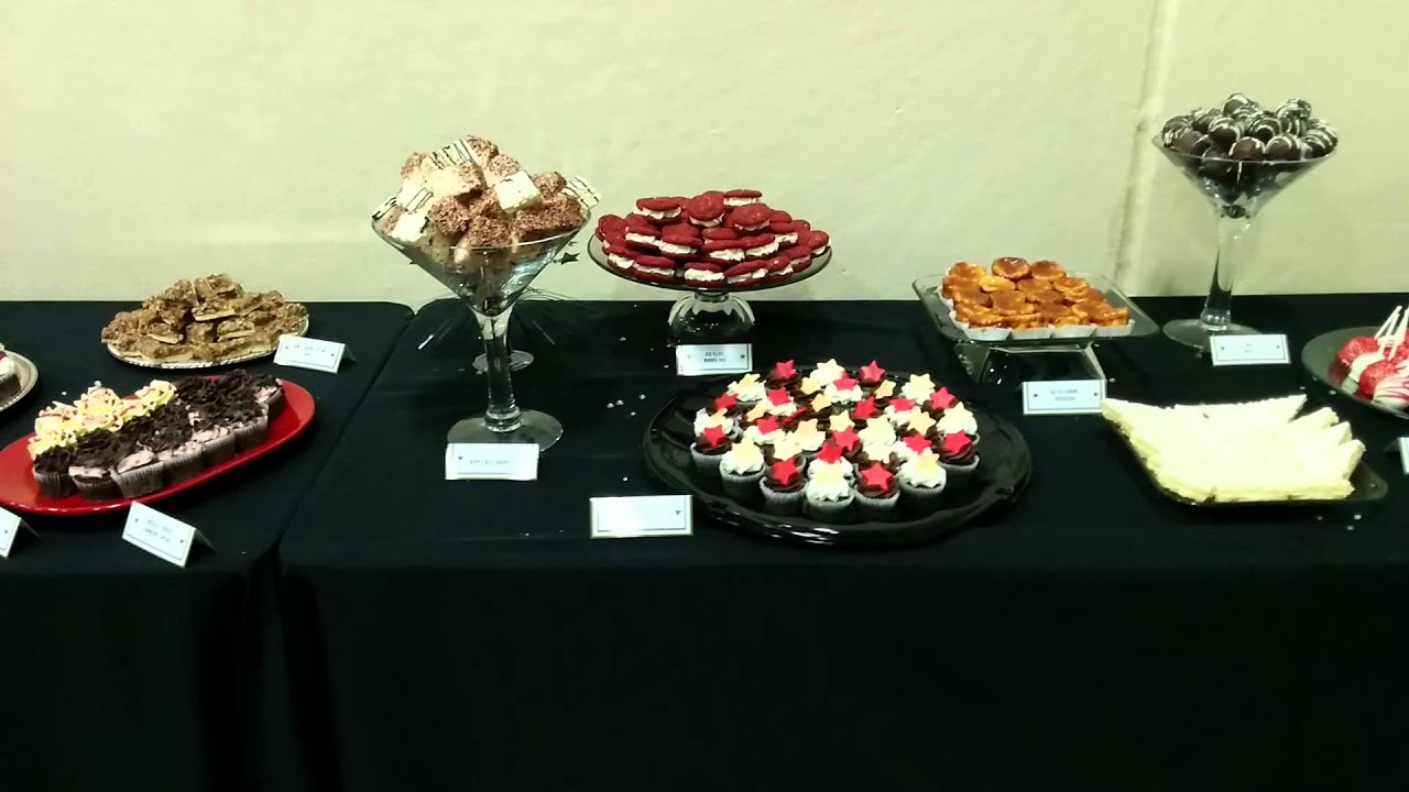 Red Carpet themed dessert buffet for 320 people - YouTube