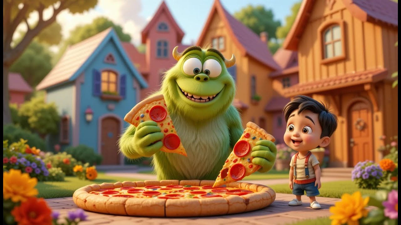 The Monster Under My Bed Loves Pizza! | Popular Nursery Rhyme ...