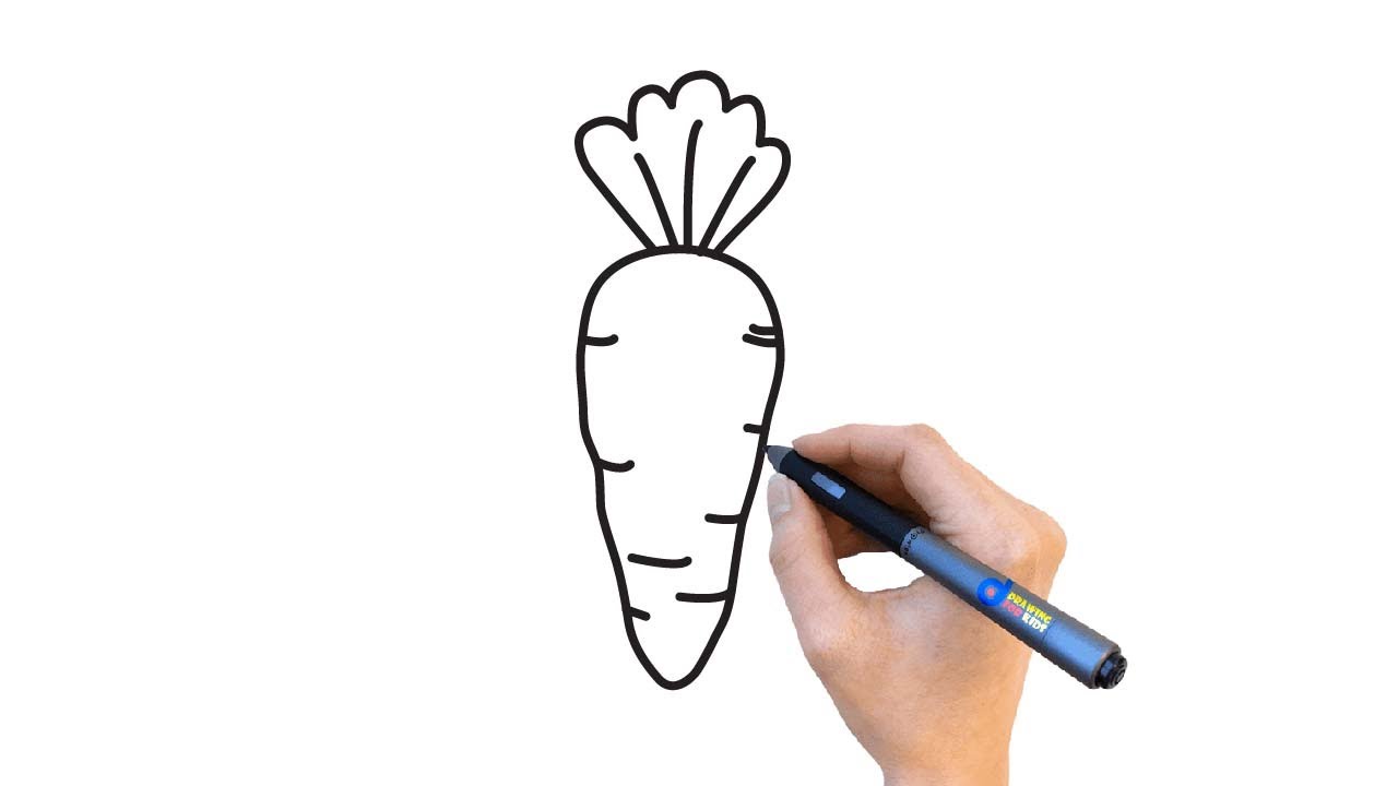 How to draw a carrot step by step | Drawing For Kids - YouTube