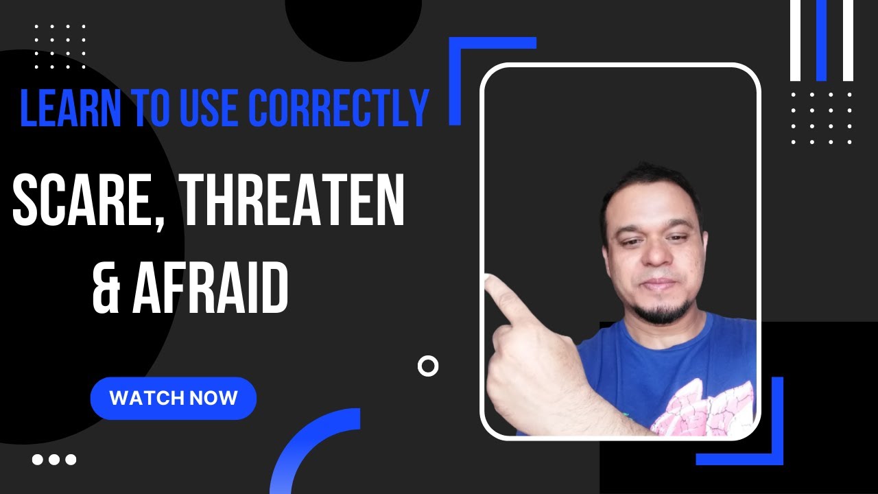 Vocabulary | Scare | Frighten | Afraid | Fluent English Speaking - YouTube
