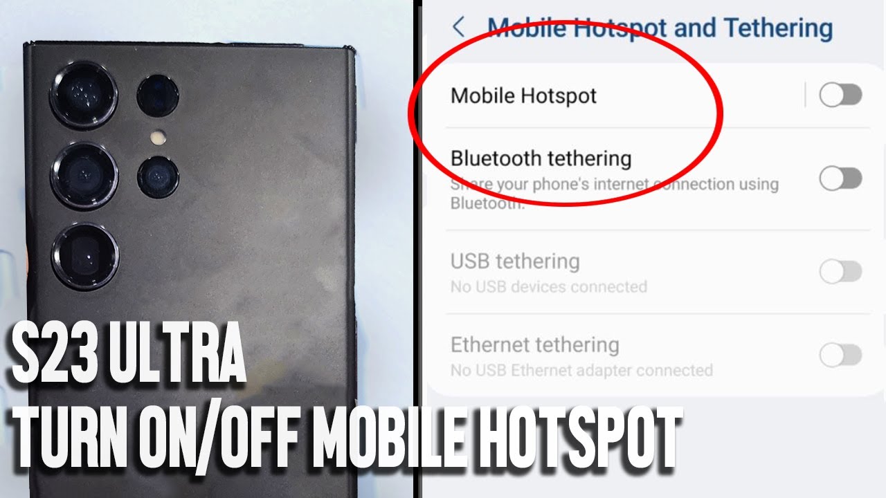 Samsung S23 Ultra S23 S23+ How to turn on/off mobile hotspot - YouTube