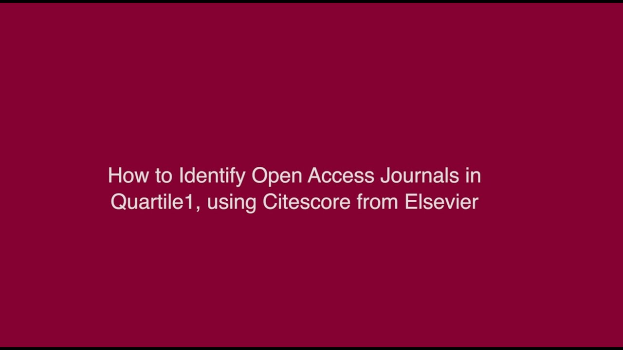 How to identify high ranking journals in CiteScore - YouTube