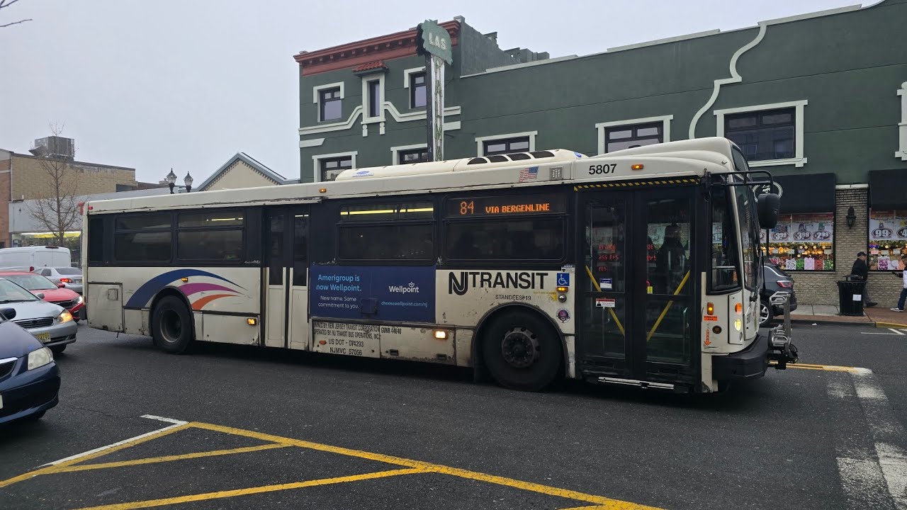 NJ TRANSIT 84 91ST STREET VIA BERGENLINE (NABI 40-SFW 5807) - YouTube