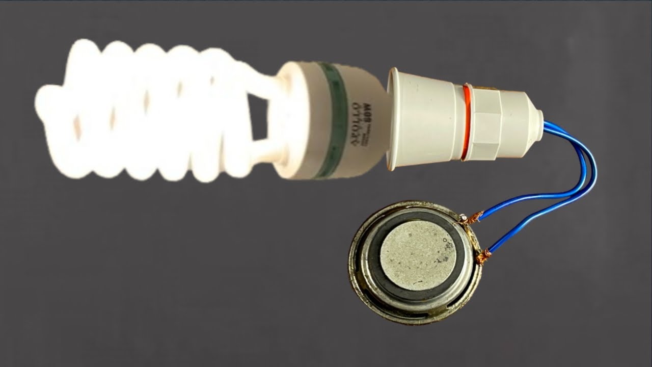 Using Magnet And Small Speaker For 24 Watt Light bulb New Experiment ...
