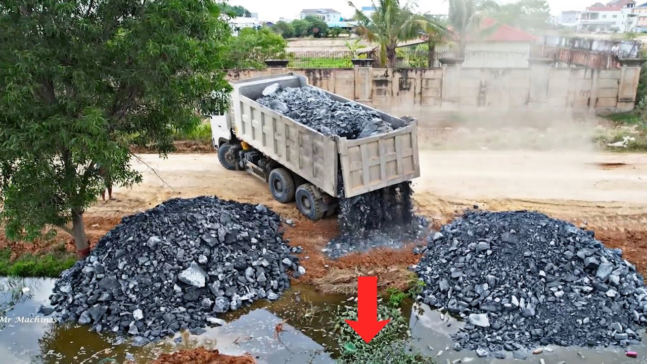 Incredible Starting New Project Filling Up Rock Stone Leveling On Lotus ...