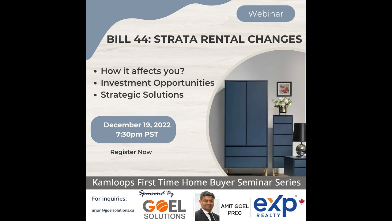 Bill 44: Strata Rental Changes - Kamloops FTHB Club Seminar, BC Canada ...