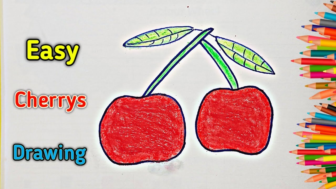 How To Draw Cherrys || Easy Cherrys Drawing #arbaig #drawing - YouTube