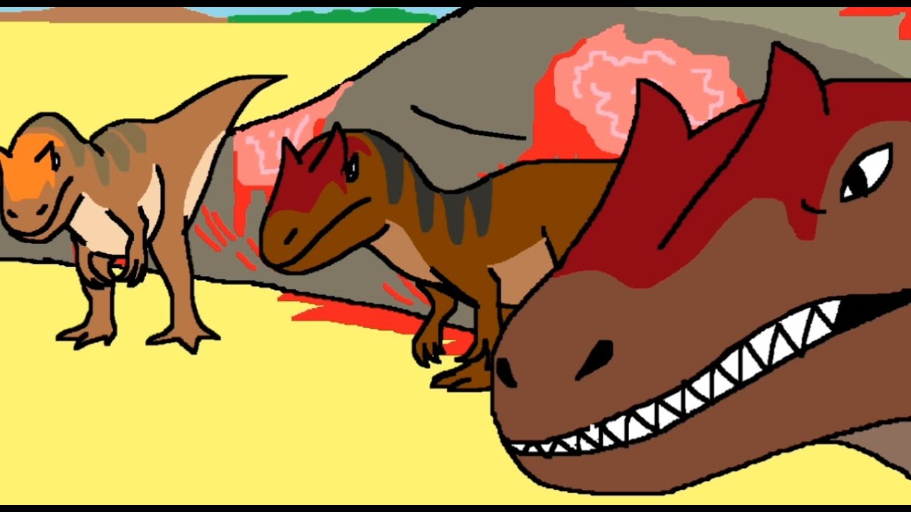 Allosaurus - Defendiendo a la presa - Ms paint - YouTube