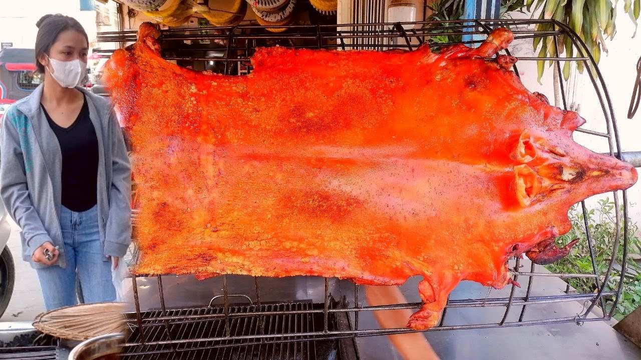 Amazing Chopping Sound! Crispy Roasted Whole Pig | Greatest Cambodian ...