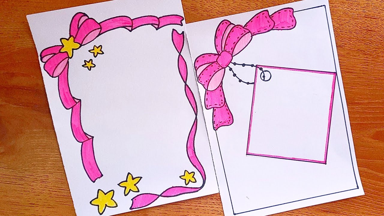 2 Easy ribbon border designs for project work | Assignment front page ...