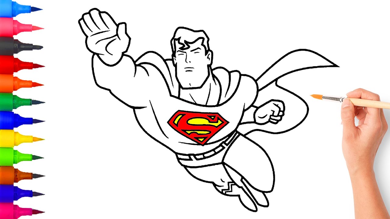 Superman Coloring For Kids & Toddlers | Coloring For Kids | How To Draw ...
