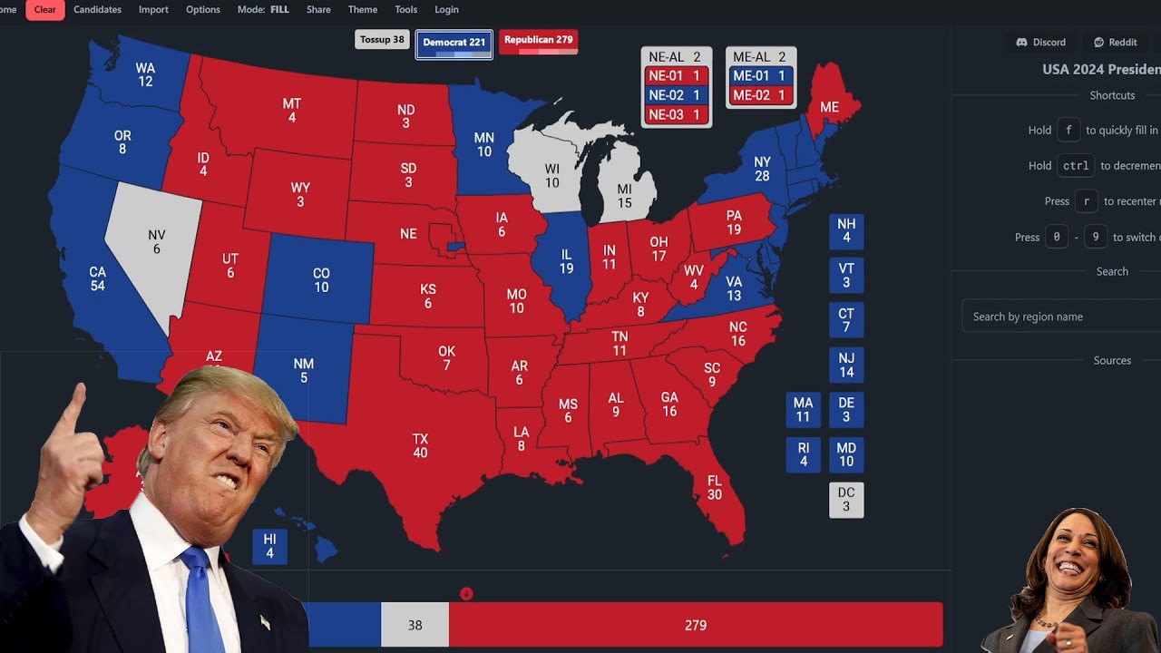 SHOCKING NEW ELECTION MAP UPDATE 2024 Donald trump vs Kamala Harris ...